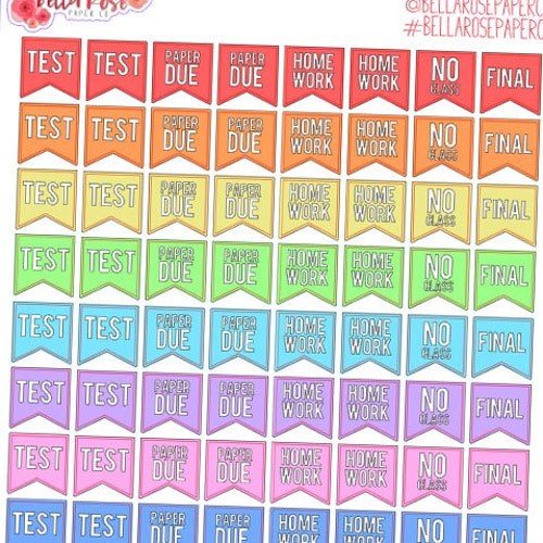 College Student Planner Stickers Student Stickers for Use in - Etsy