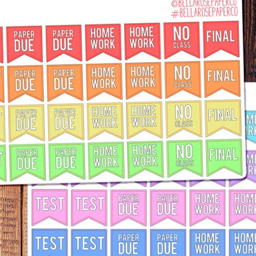 College Student Planner Stickers Banner Stickers for Use in | Etsy