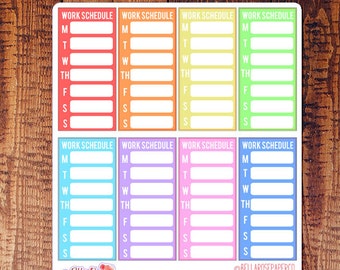 Work Schedule Planner Stickers Work Stickers for use in Erin | Etsy