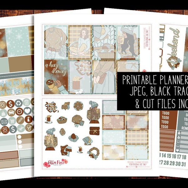 Cozy Christmas Printables Happy Planner - Etsy
