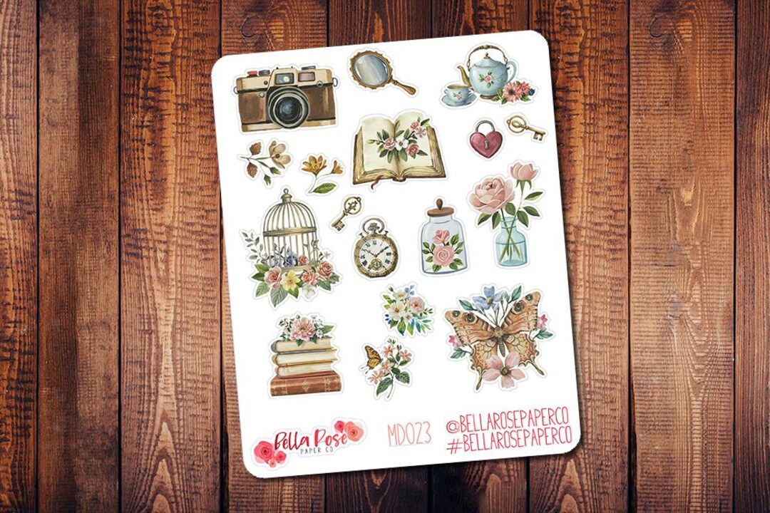 Vintage Romance Deco Planner Stickers, Journal Stickers, Mini Deco ...