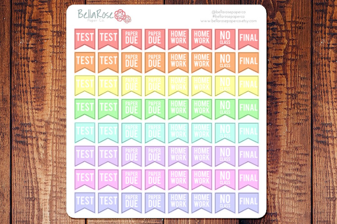 Pastel Mini College Student Planner Stickers, Student Stickers,for Use ...