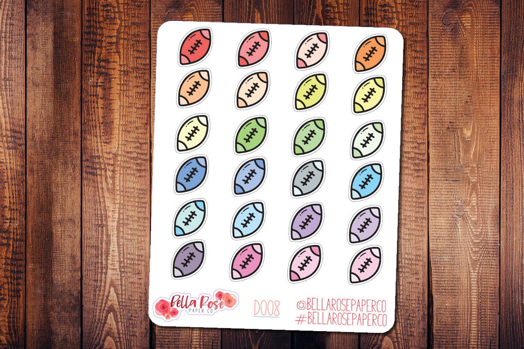 Football Doodle Icon Planner Stickers, Sports Stickers, Doodle Icon ...