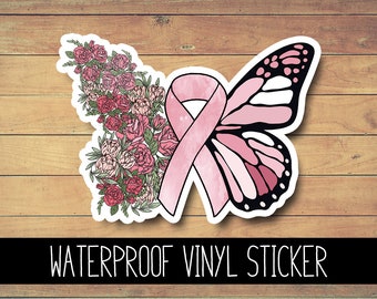 Breast Cancer Ribbon Vinyl Decal Car Window Cancer Awareness Sticker - Etsy