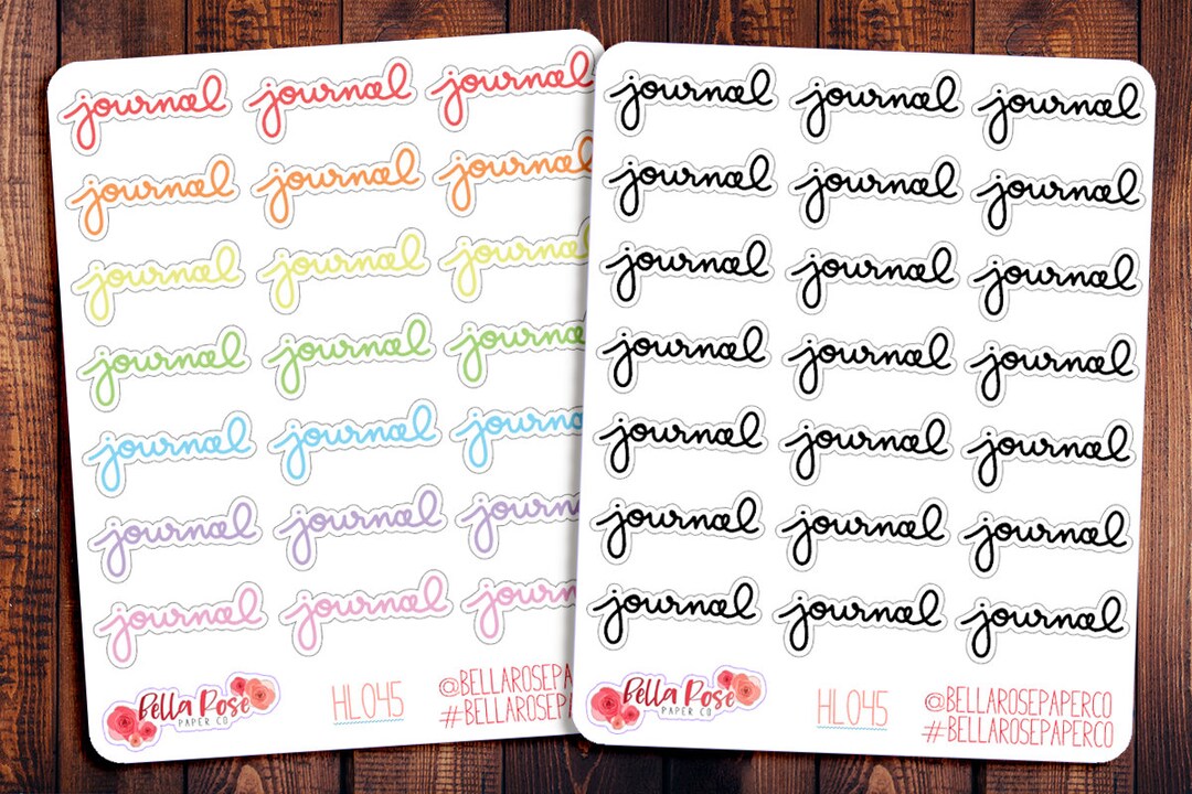 Journal Hand Lettering Planner Stickers, Script Stickers, for Her ...
