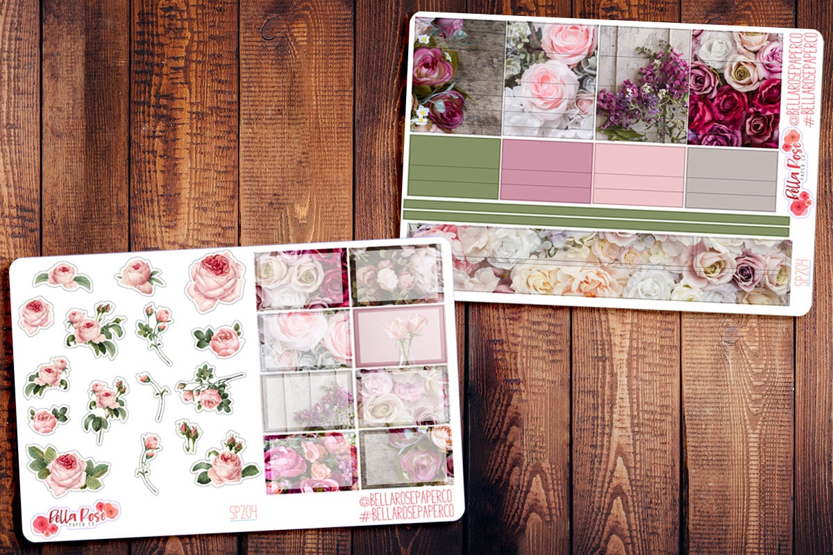 Vintage Floral Photo Planner Sticker Kit for use in Erin | Etsy