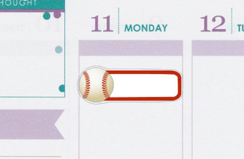 Baseball Game Planner Stickers, Baseball Stickers, for Use in Erin ...