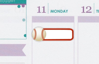 Baseball Game Planner Stickers, Baseball Stickers, for Use in Erin ...