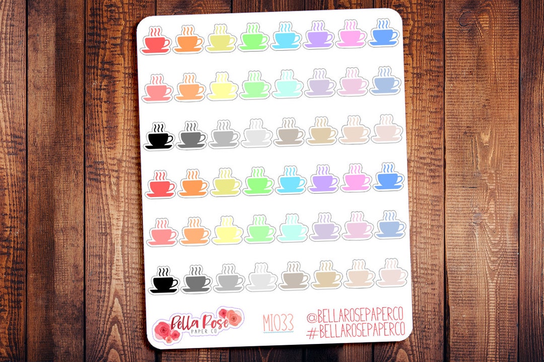 Coffee Mini Icon Planner Stickers, Coffee Stickers, Mini Sticker, para ...