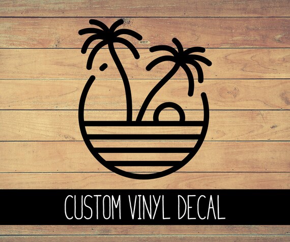 Beach Scene Vinyl Decal Yeti Decal Summer Decal Vinyl Car - Etsy