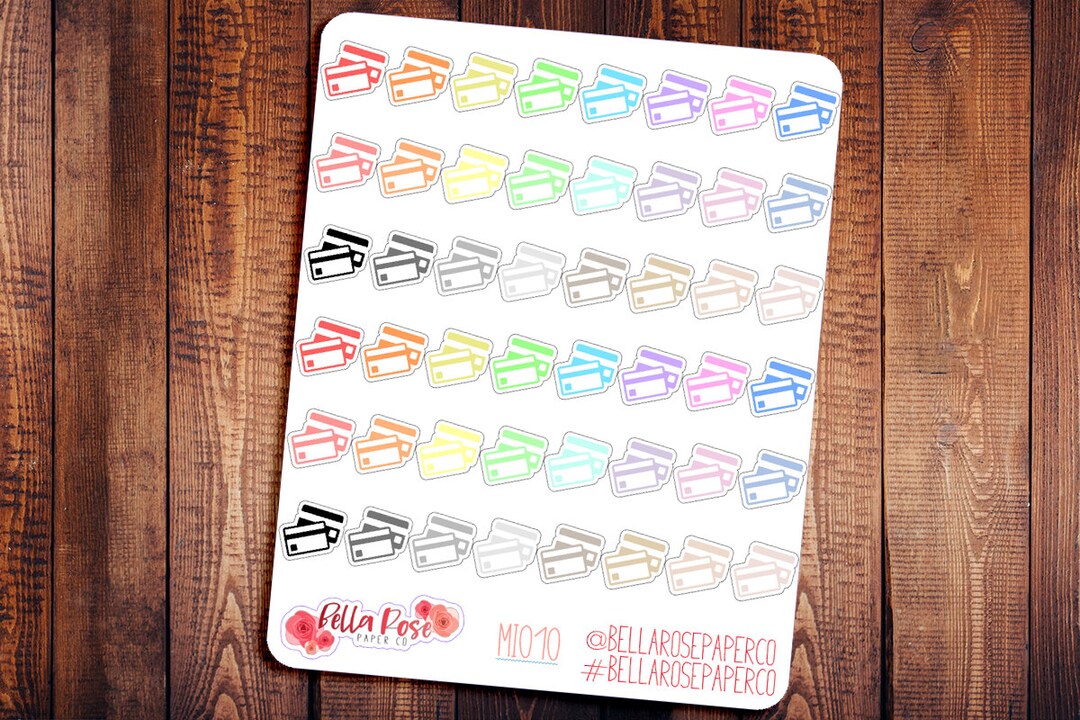 Credit Card Mini Icon Planner Stickers, Home Planner Stickers, Mini ...