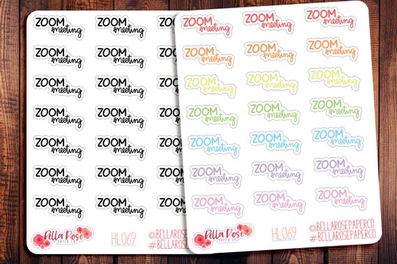 Zoom Meeting Hand Lettering Planner Stickers Zoom Sticker | Etsy