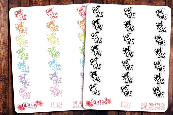 Get Gas Lettering Planner Stickers Script Stickers Gifts for | Etsy