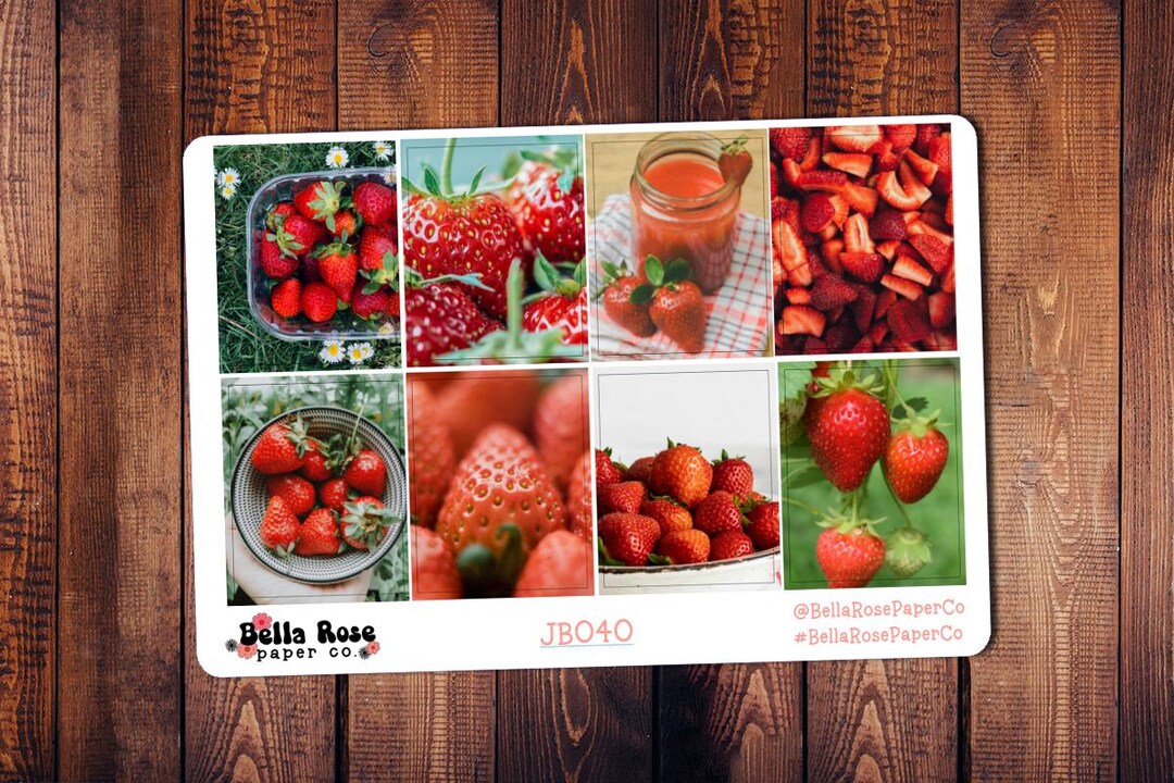 Strawberries Full Boxes, for Use in Erin Condren Life Planners, Happy ...