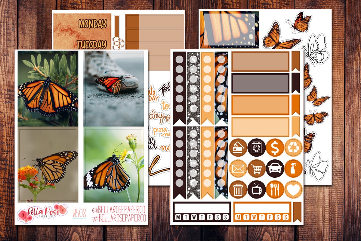 Monarch Butterfly Photo Mini Planner Kit PP Weeks Inspired, Spring ...