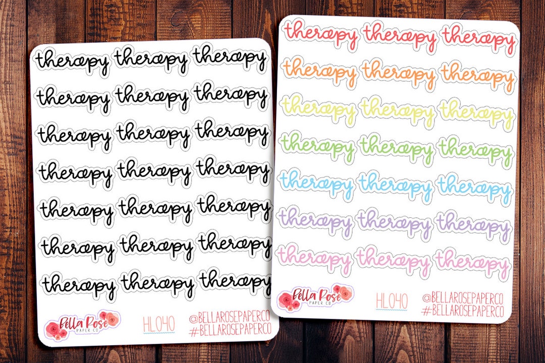 Therapy Hand Lettering Planner Stickers, Script Stickers, Gifts for Her ...