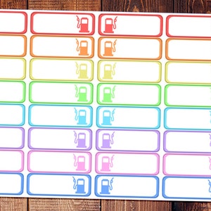 Gas Fill up Quarter Boxes Planner Stickers, Car Planner Stickers, Erin ...