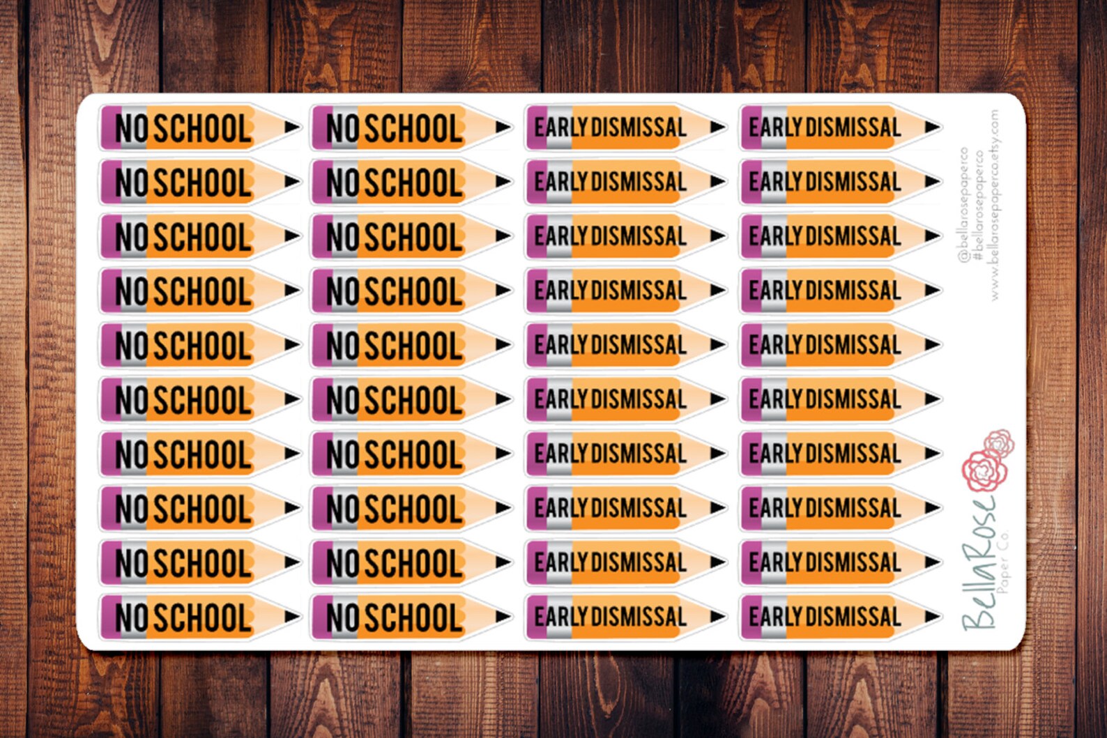 No School/early Dismissal School Planner Stickers for Use in - Etsy