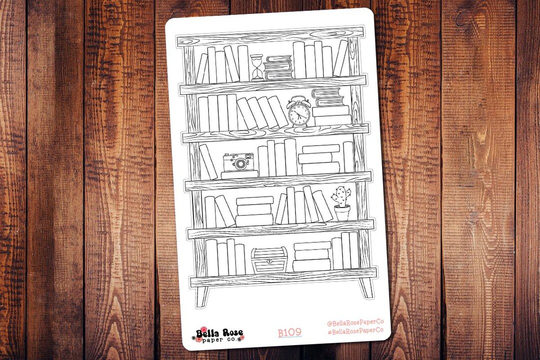 Bookshelf Book Log Planner Stickers, Planner Stickers, Reading Journal ...