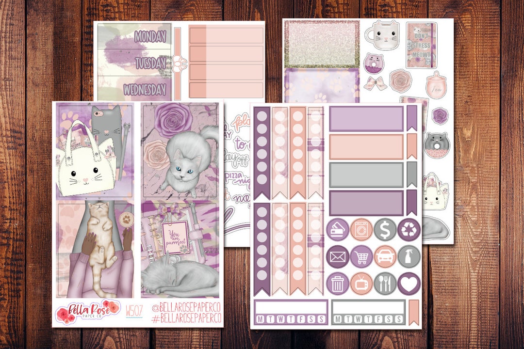 Cats & Coffee Mini Planner Kit PP Weeks Inspired, Spring Planner ...