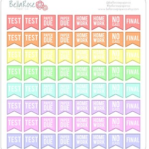Pastel Mini College Student Planner Stickers, Student Stickers,for Use ...