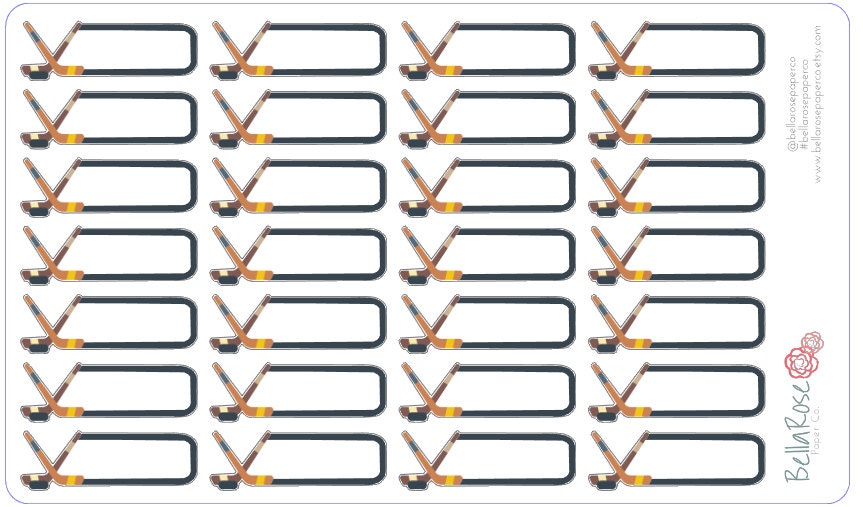 Hockey Game Planner Stickers, Hockey Stickers, Sports, for Use in Erin ...