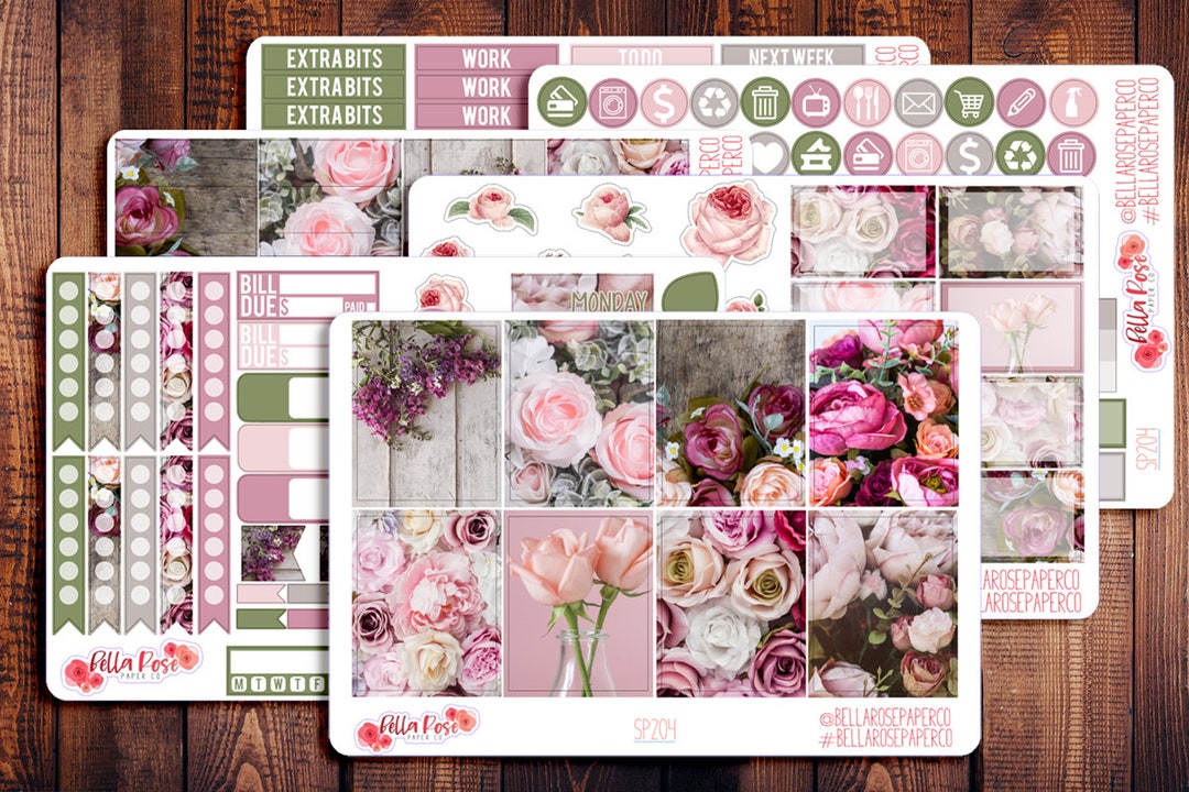 Vintage Floral Photo Planner Sticker Kit, for Use in Erin Condren Life ...