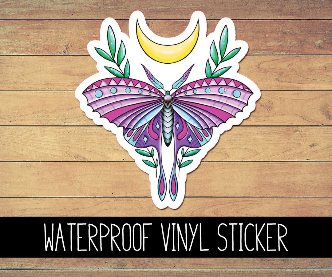 Mystic Moth Vinyl Waterproof Sticker, Yeti Decal, Creepy, Car Decal ...