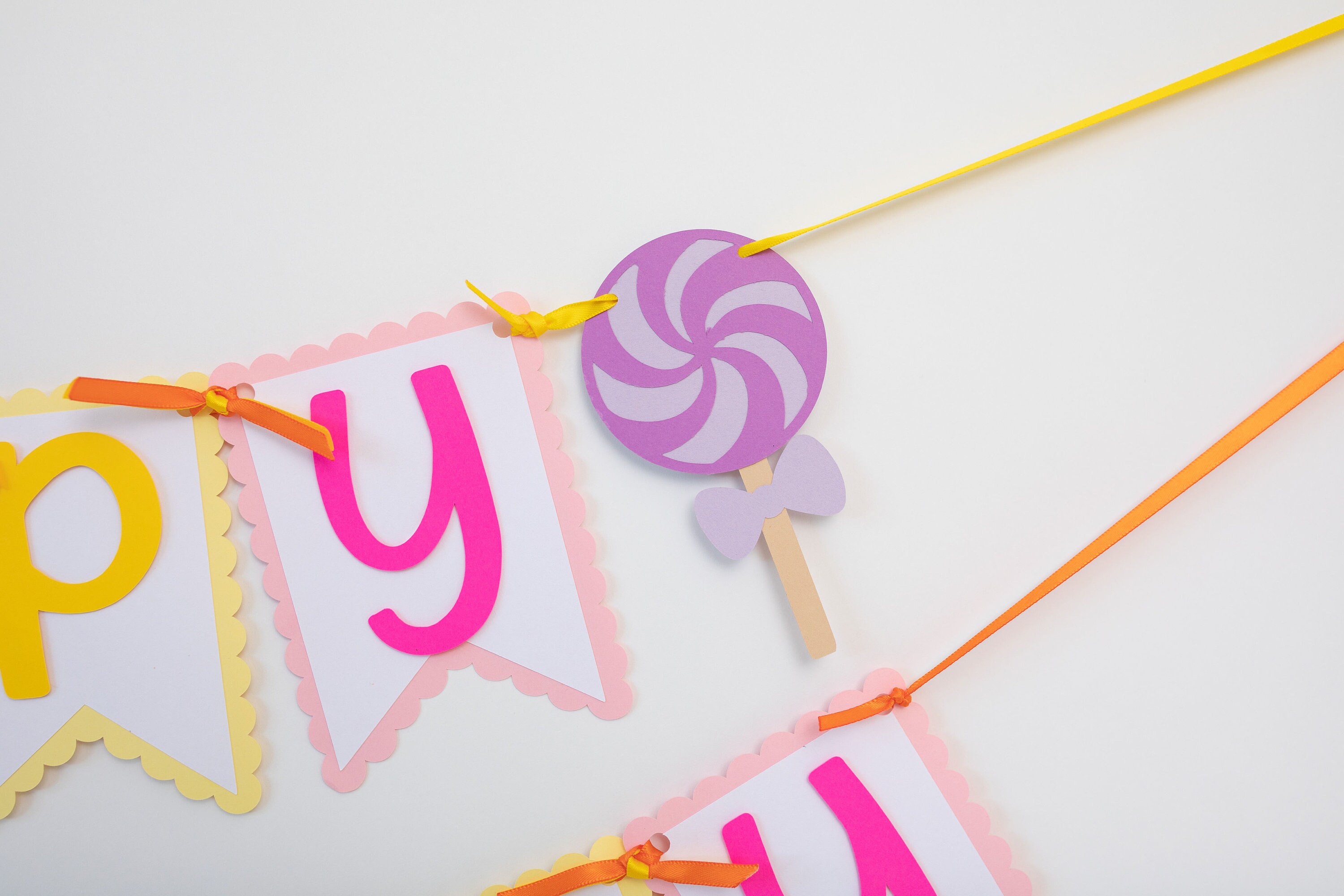 Candy Themed Happy Birthday Banner Lollipop Birthday Etsy Canada