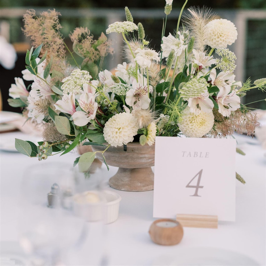 Double Thick Cotton Table Numbers for Romantic Wedding, Minimalist ...