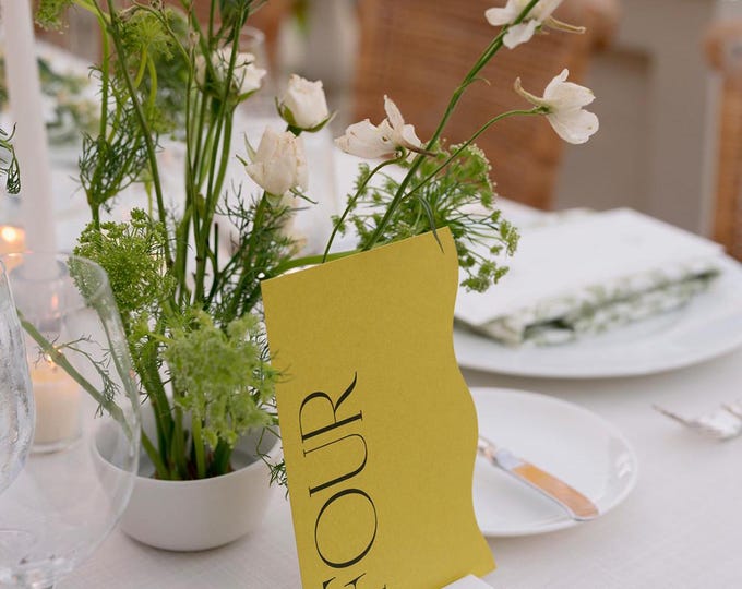 Wavy Table Number | Custom Squiggle Table Number | Custom Wavy Table ...