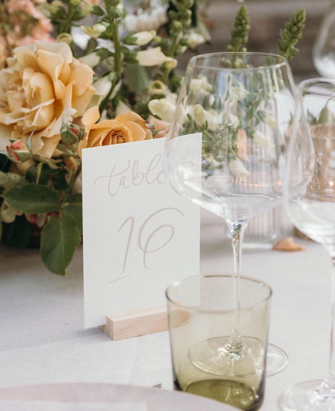 PRINTED Organic, Hand Lettered Table Numbers Minimalist Wedding Bridal ...