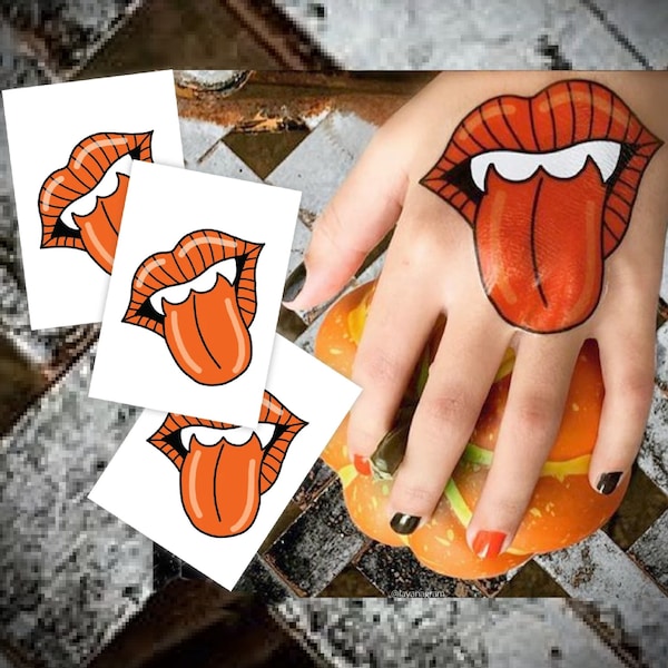 Rolling Stones Temporary Tattoo Etsy