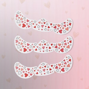 Pink Hearts Freckles Temporary Tattoos: Valentine's Day Face Stickers ...