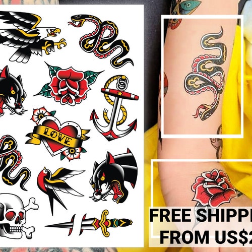 Vintage Temporary Tattoo Transfers. Classic Retro Style Kids - Etsy