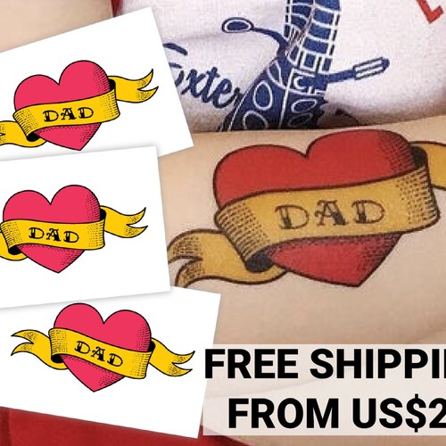 Father's Day Gift for Him Dad Heart Tattoo for Kids | Etsy
