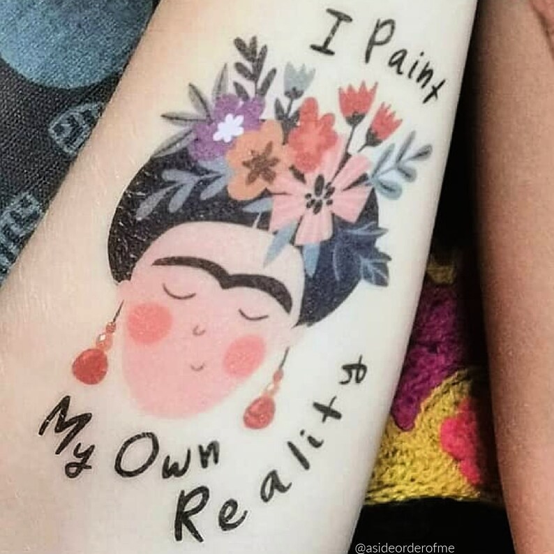 Frida Kahlo Temporary Tattoos: "i Paint My Own Reality" Stickers - Set ...
