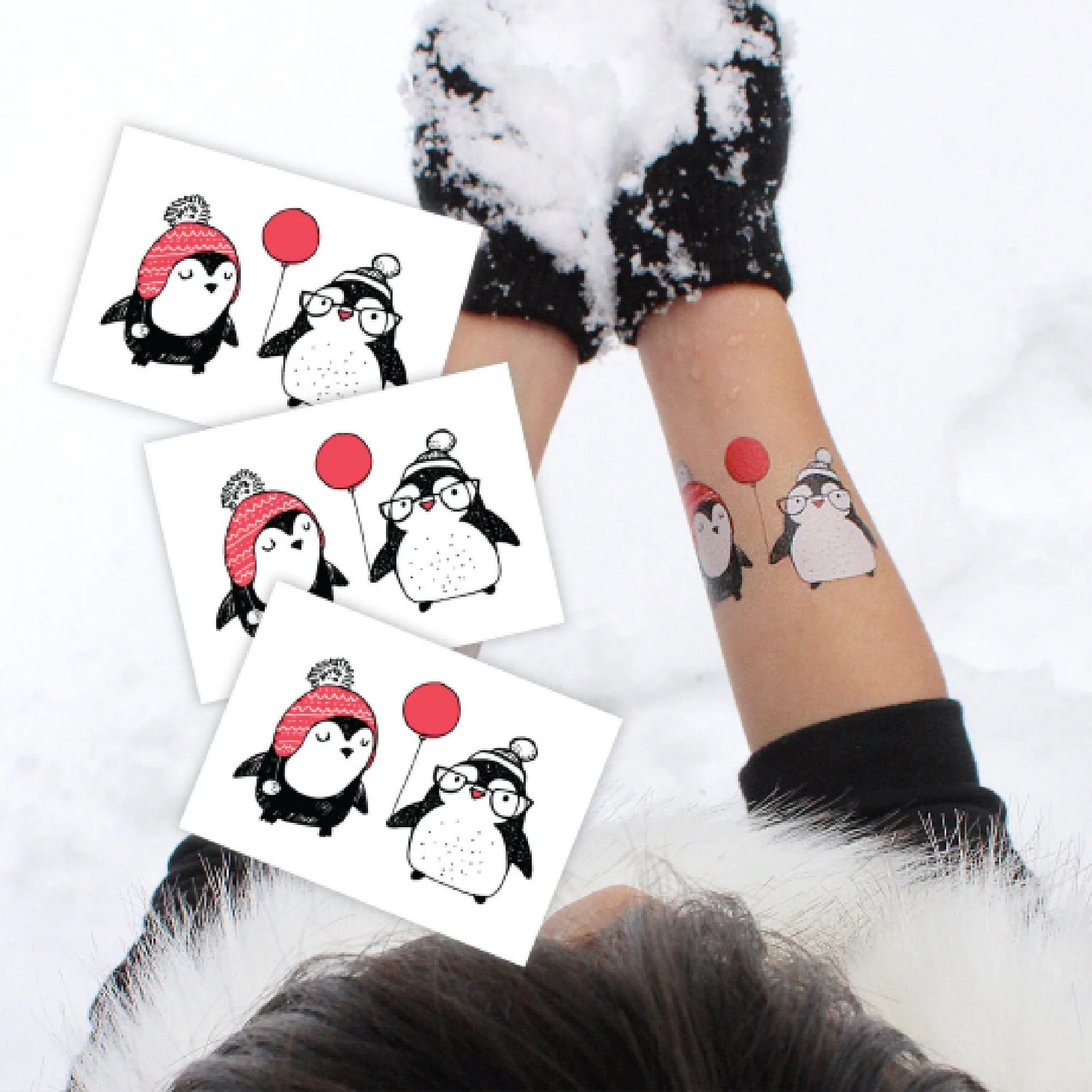 Cute Penguins Love Tattoo Designs