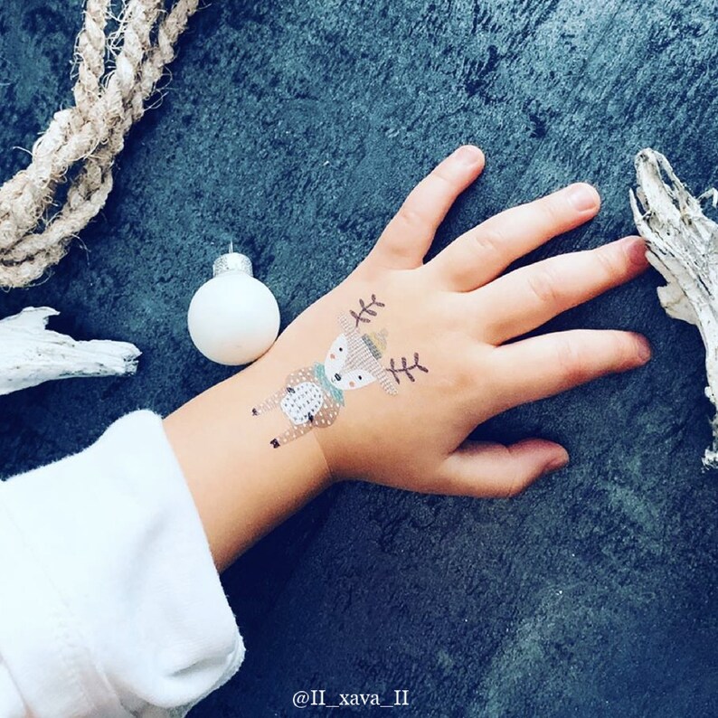 Woodland Animals Temporary Tattoo Transfers. Birthday and Baby | Etsy