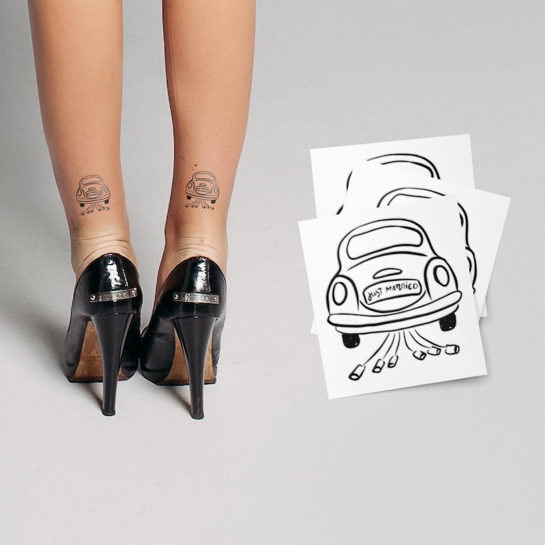 Whimsical Wedding Temporary Tattoos. Minimalist Fineline Love Tattoo ...