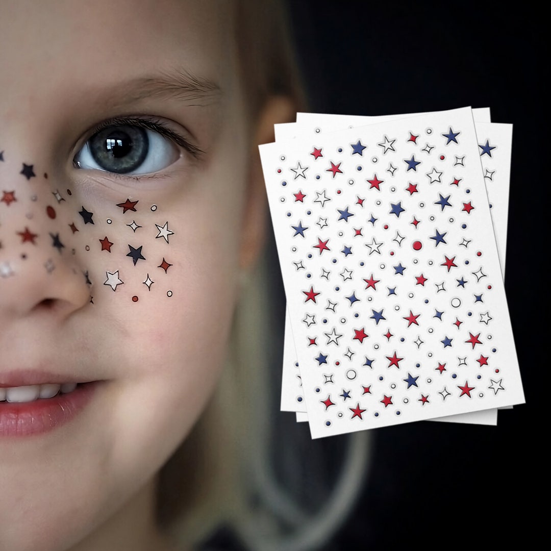 Star Freckles Temporary Tattoos: USA Flag Colors, 4th of July - Etsy
