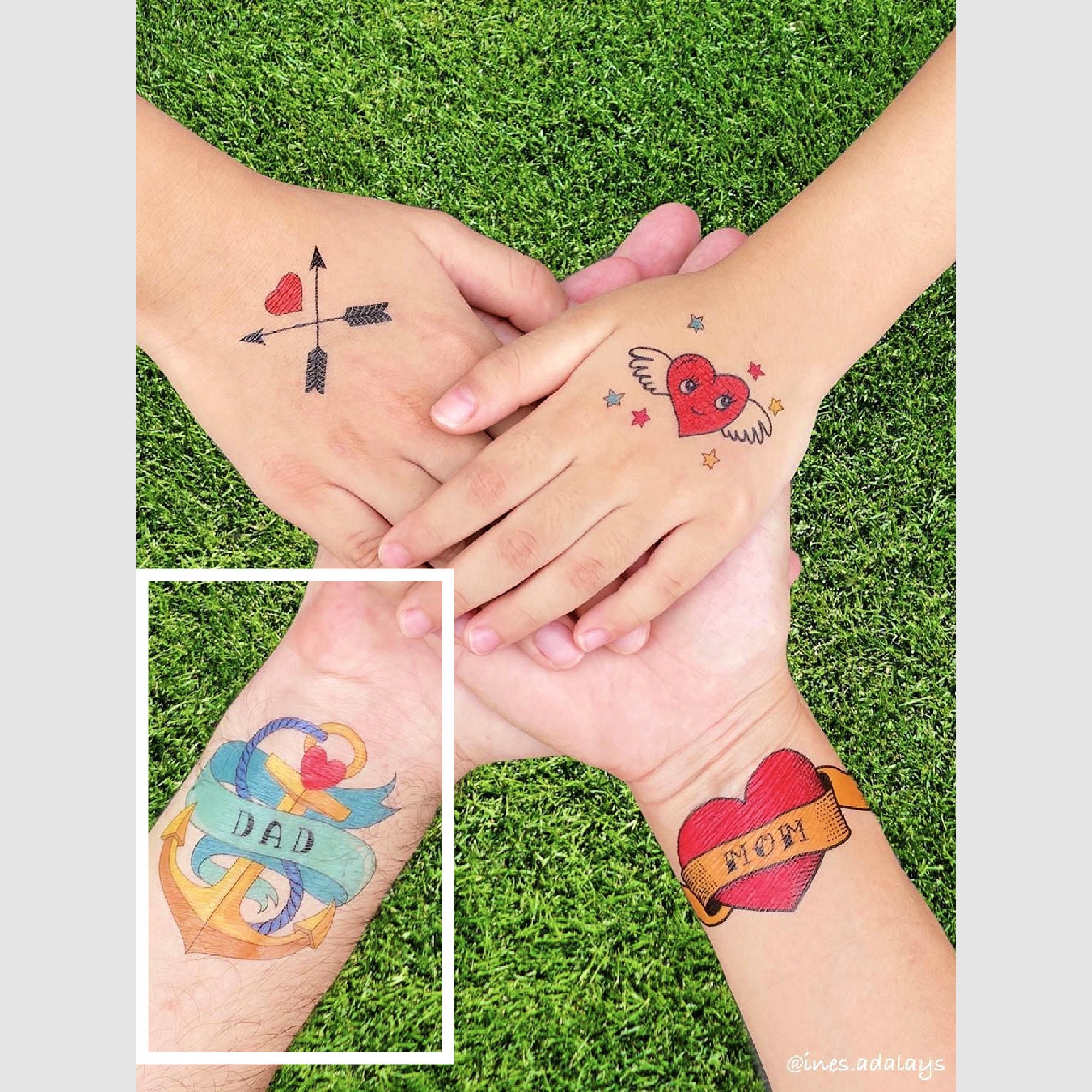 Love Dad Temporary Tattoo Transfers. Set of 3 Anchor and - Etsy