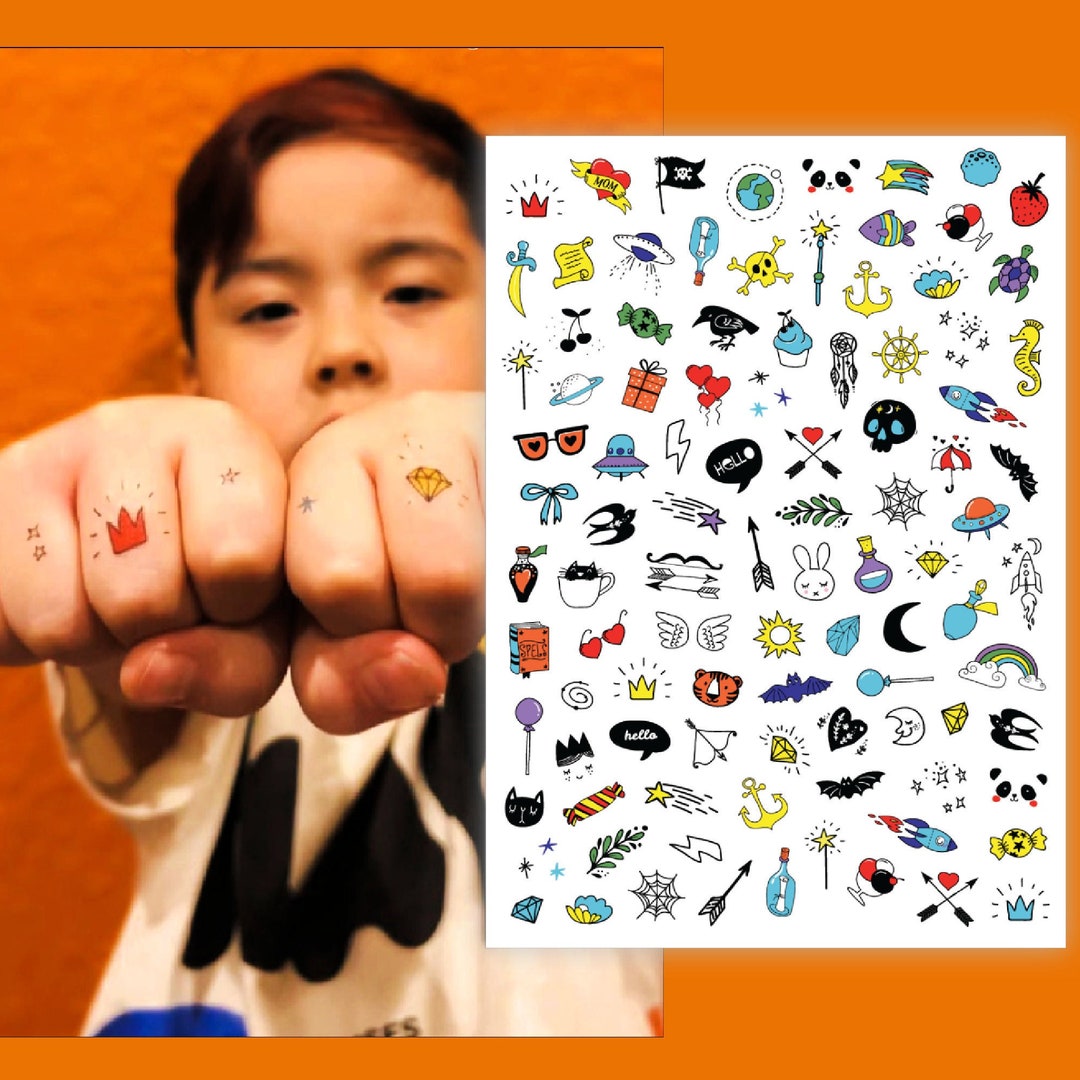 Tiny Temporary Tattoo Transfers. Birds, Rainbows, Hearts, Arrows and ...