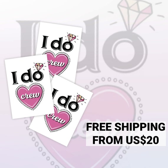 I DO crew temporary tattoo set of 3 transfers. Wedding and bachelorette ...