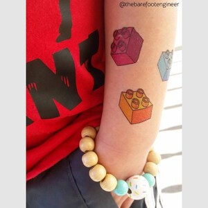 Building Blocks Temporary Tattoo Transfers. Set of 3 Sheets 6 - Etsy