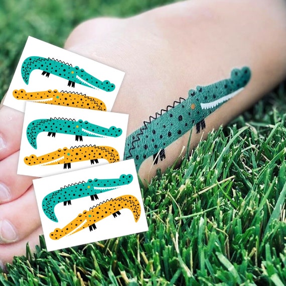 Crocodiles Temporary Tattoo Transfers. Set of 3 Sheets, 2 Scandinavian ...