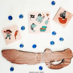 Pirate Party Temporary Tattoo Transfers. Cartoon Style Pirate ...