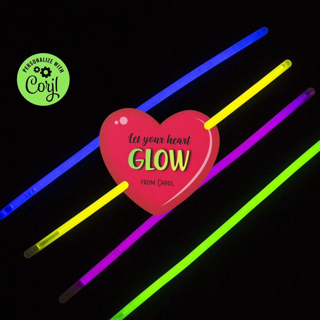 Heart Glowstick Holder Tag for Valentine's Day Gifts Exchange - Etsy