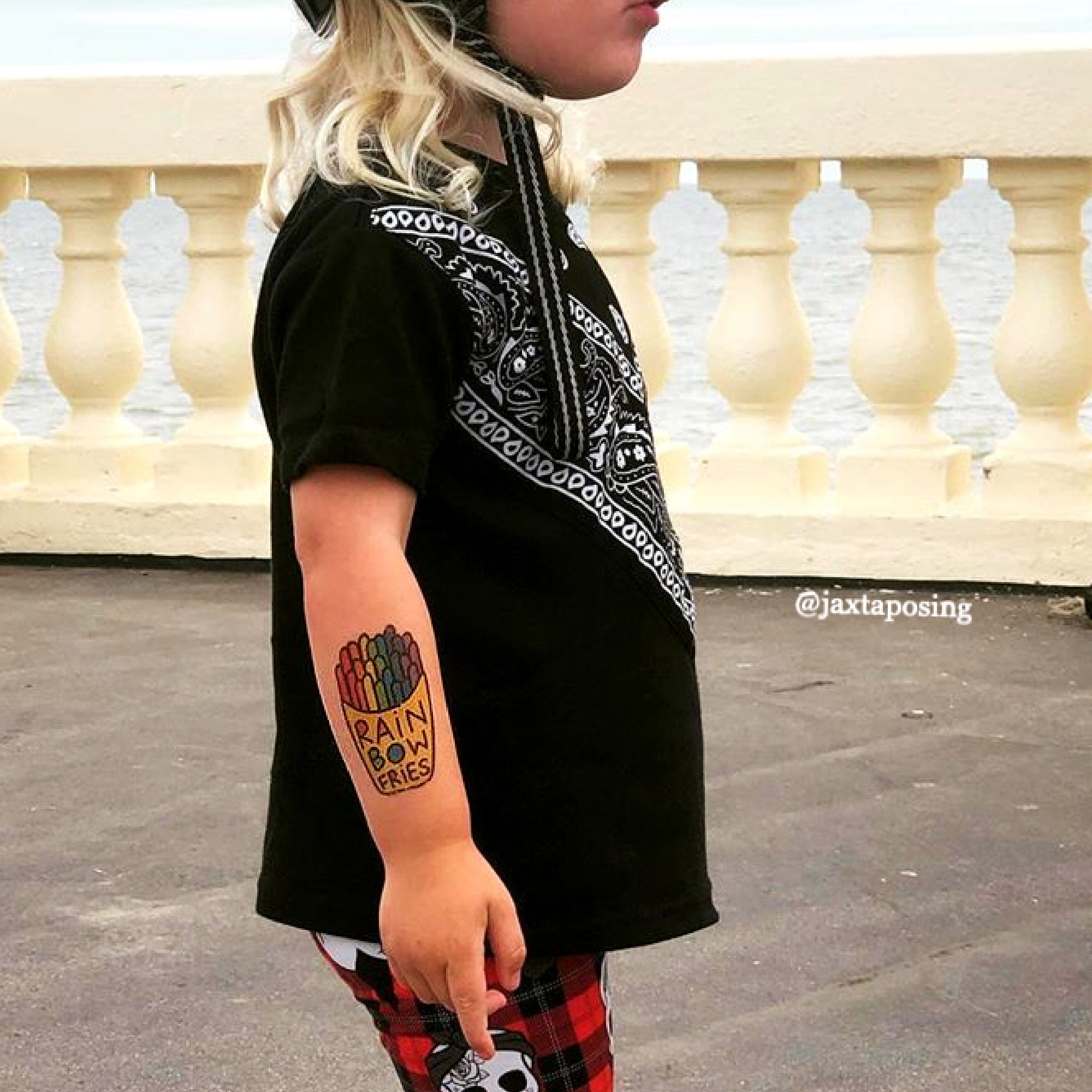 Rainbow Fries Temporary Tattoo Transfers. Set of 3 French | Etsy