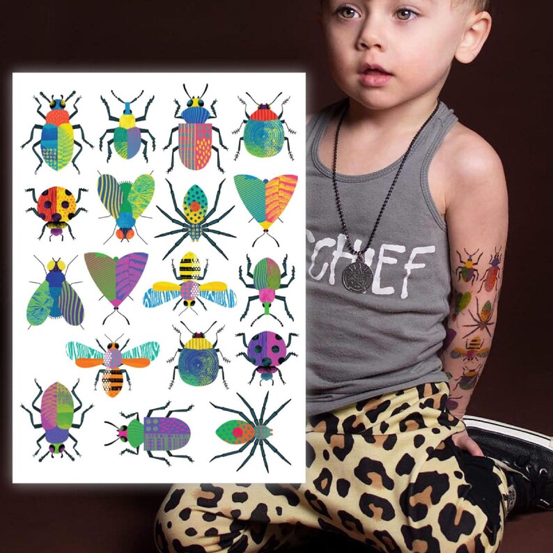 Bugs Party Temporary Tattoo Transfers. Beetles Party Favors - Etsy
